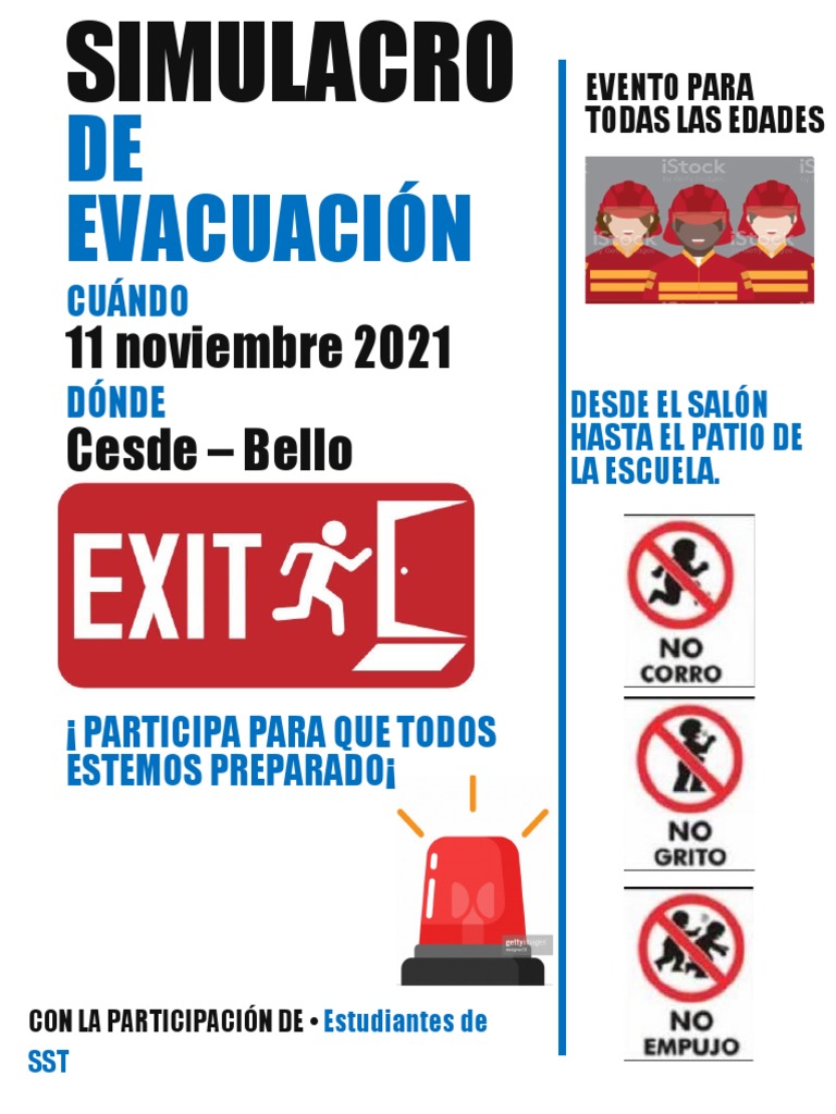 Cartel para Simulacro de Evacuación | PDF