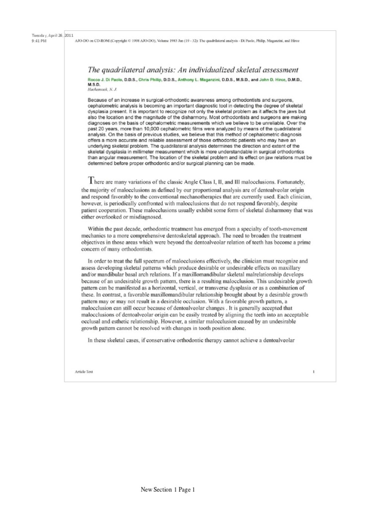 Quad Analysis Overview | PDF