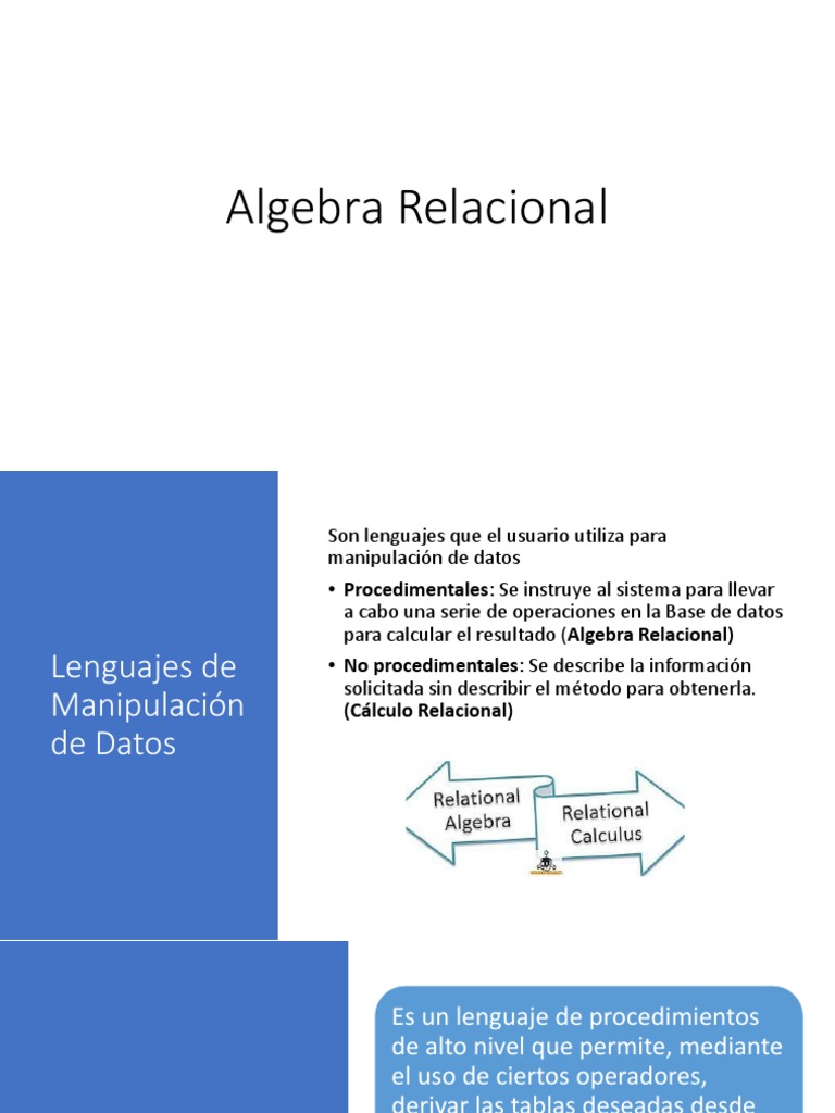 Algebra Relacional | PDF | Base de datos relacional | SQL