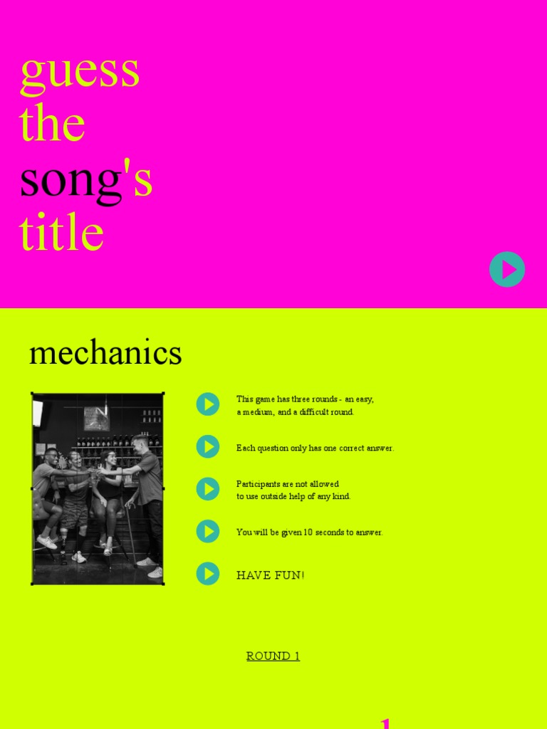 Guess the Song Title Game Mechanics and Questions | PDF | Woodwind ...