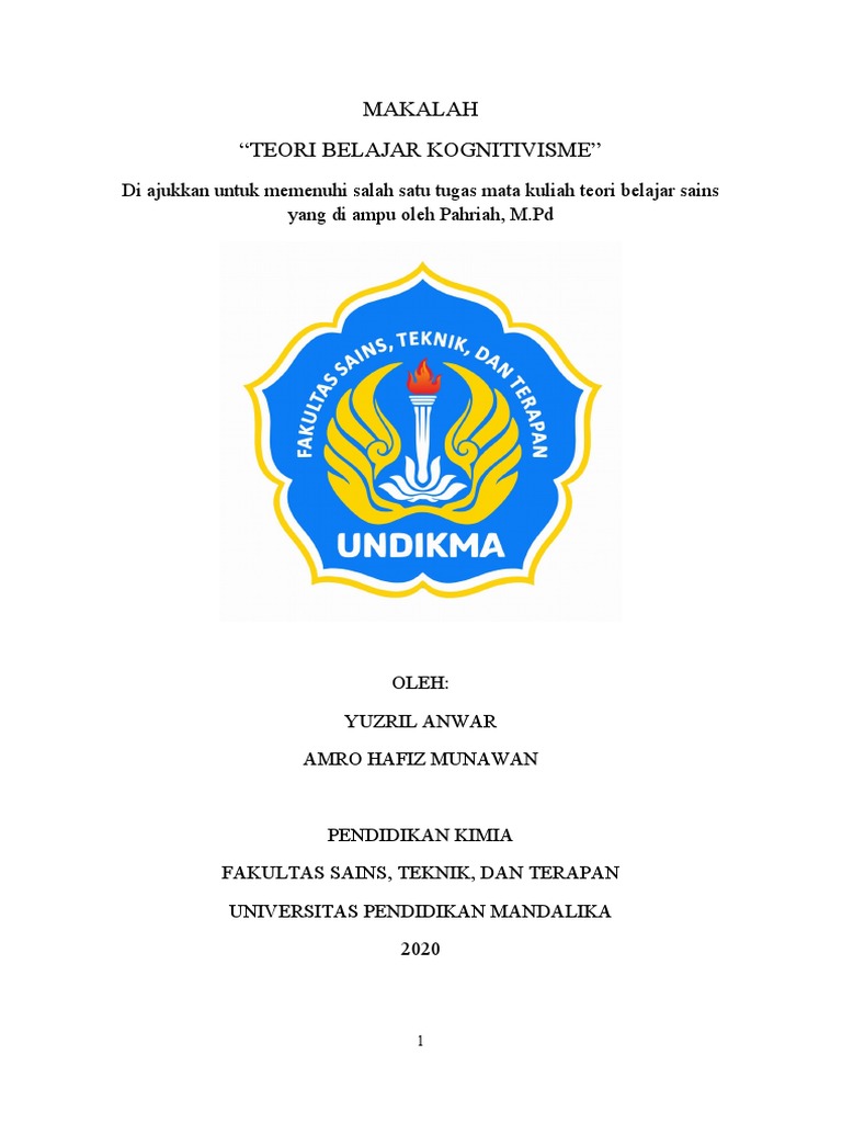 Makalah Teori Belajar Sains | PDF | Pengembangan Diri | Sains & Matematika