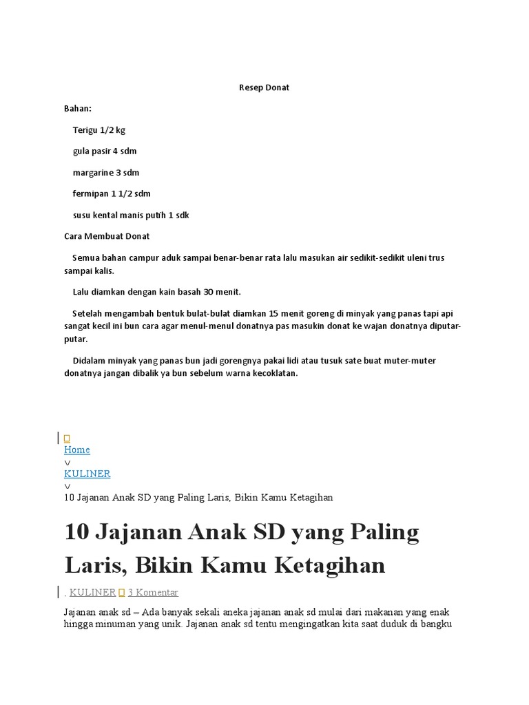 Resep Donat | PDF