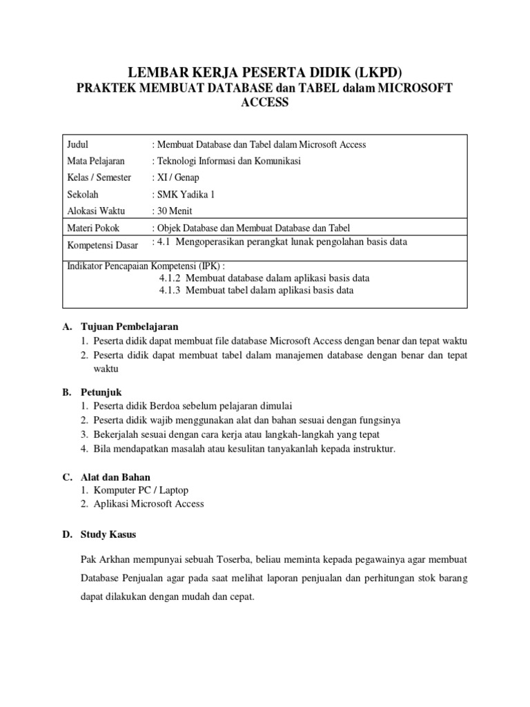 Lkpd Studi Kasus 1 Pdf