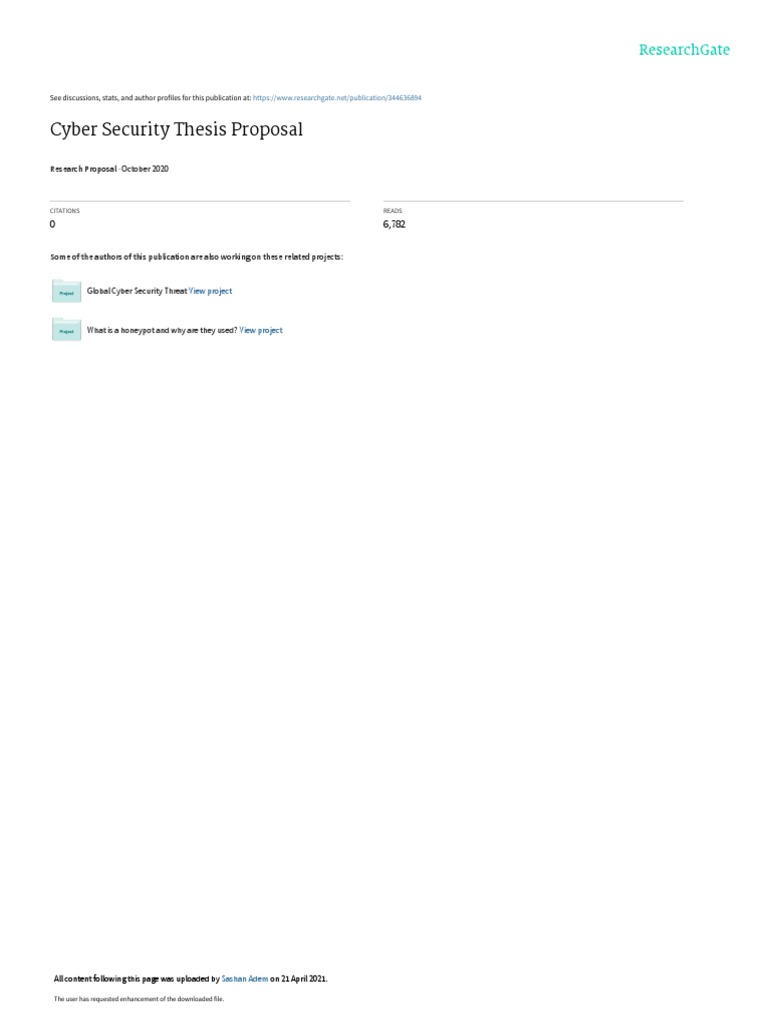 Cyber Security Thesis Proposal: October 2020 | PDF | Computer Security ...