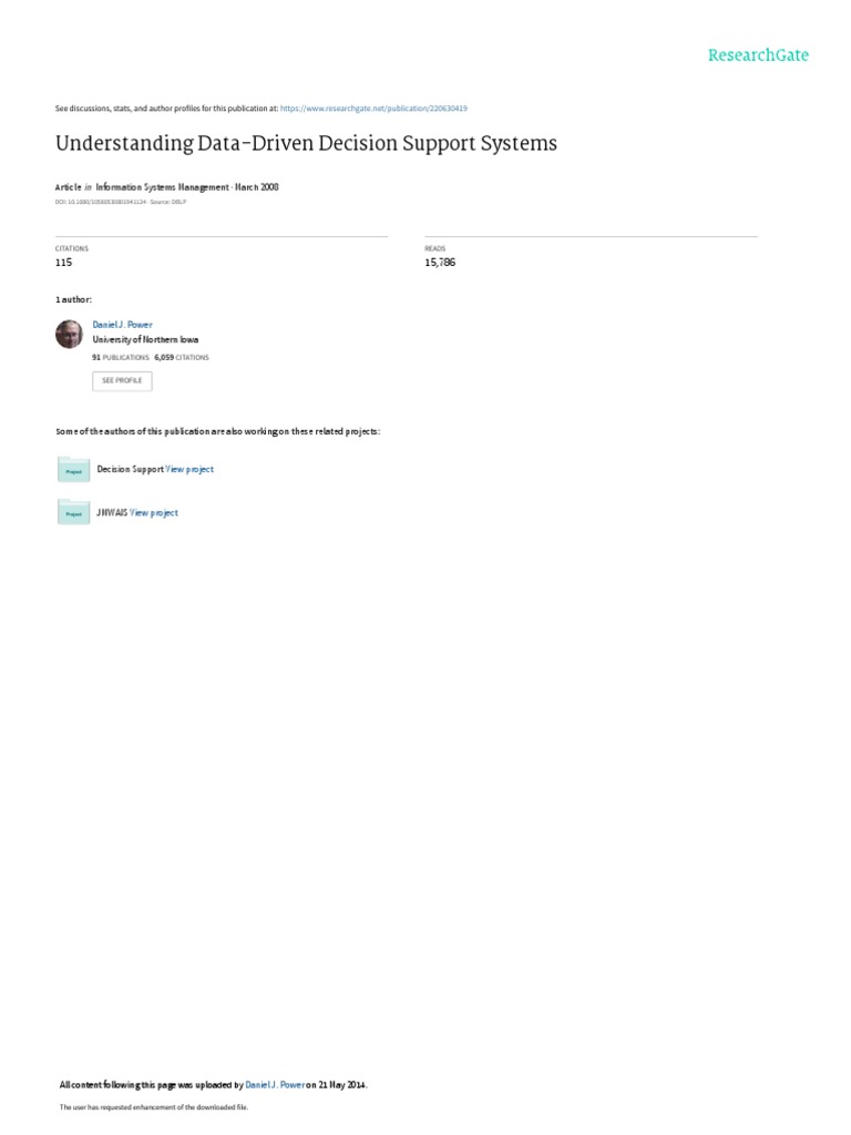 Understanding Data-Driven Decision Support Systems | PDF | Decision ...