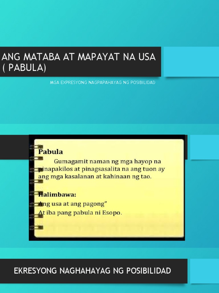 ANG MATABA AT MAPAYAT NA USA g7 | PDF