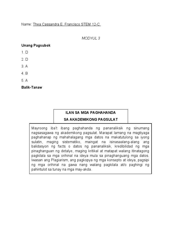 Filipino Modyul 3 | PDF