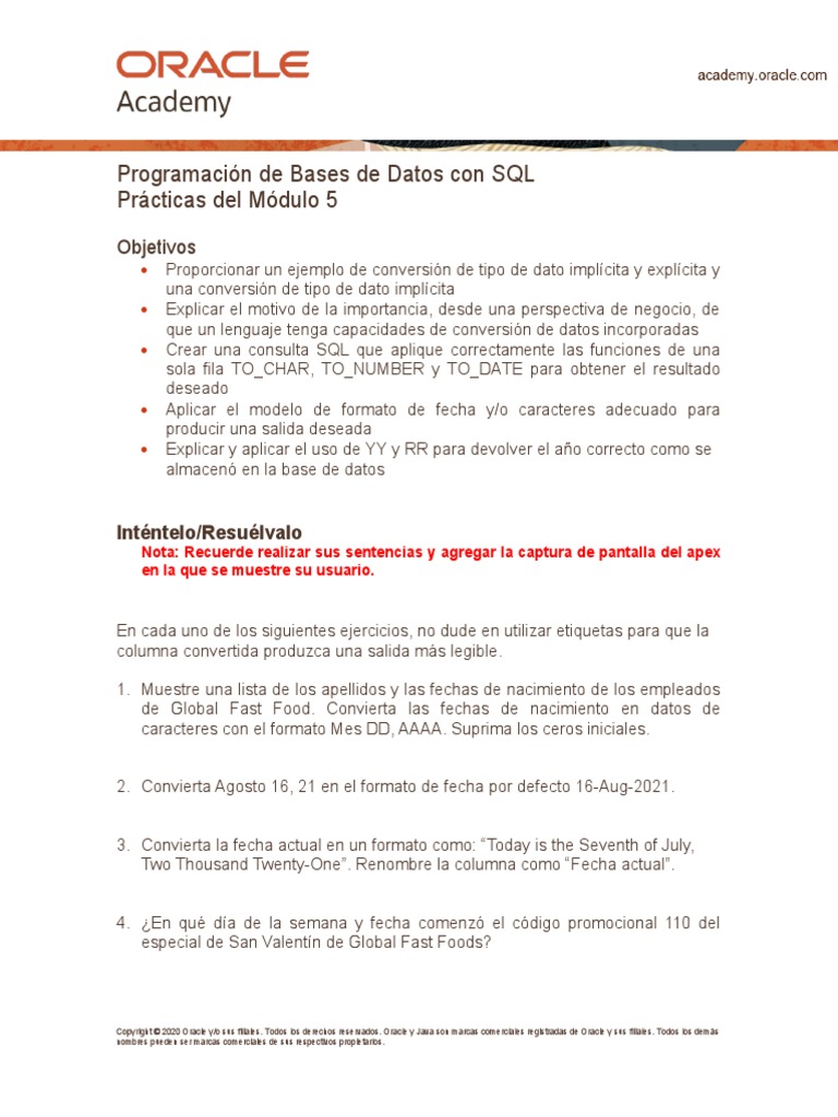 Practicas Modulo 5 | PDF | SQL | Software