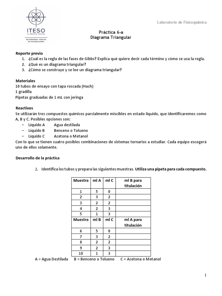 Practica 6-A Diagrama Triangulart | PDF | Química | Ciencias fisicas