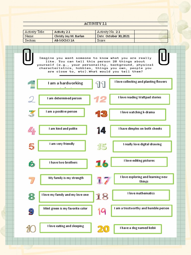 (Template) Activity 2.1 (Topic 2) | PDF