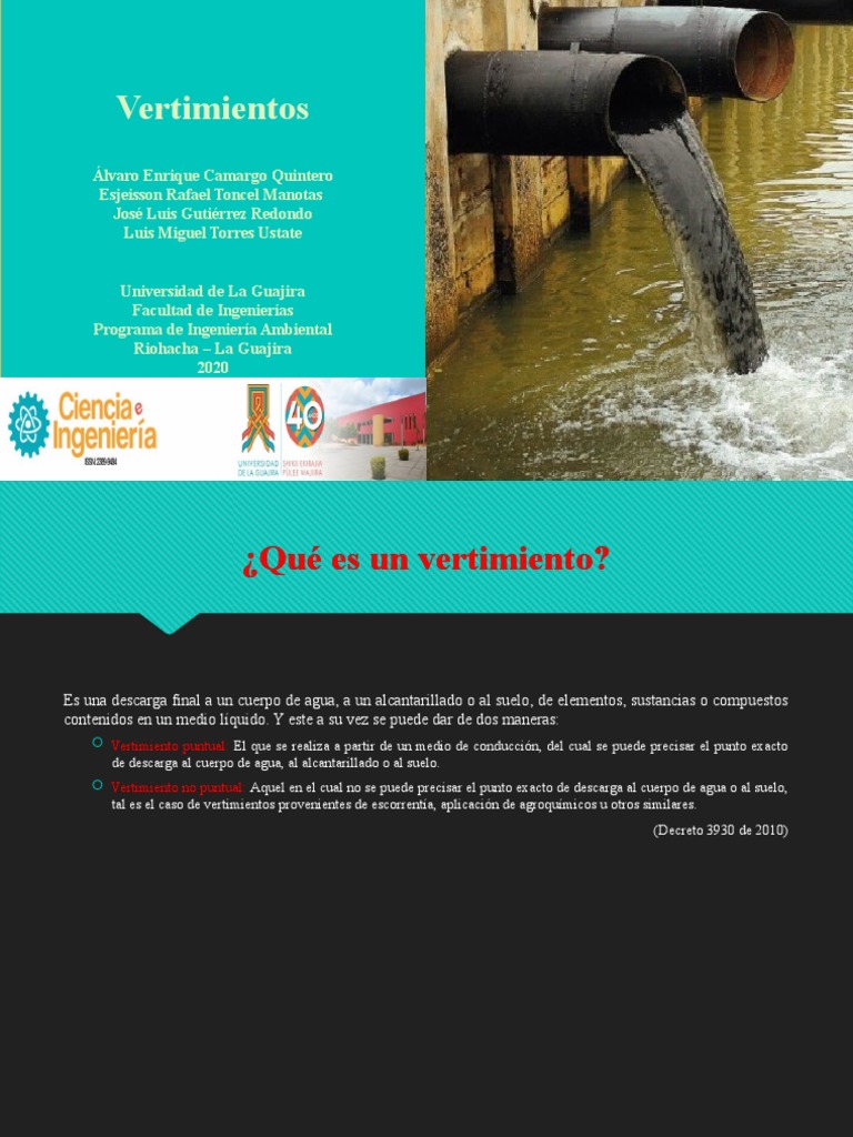 Tipos Y Normativa De Vertimientos Pdf Desarrollo Sostenible