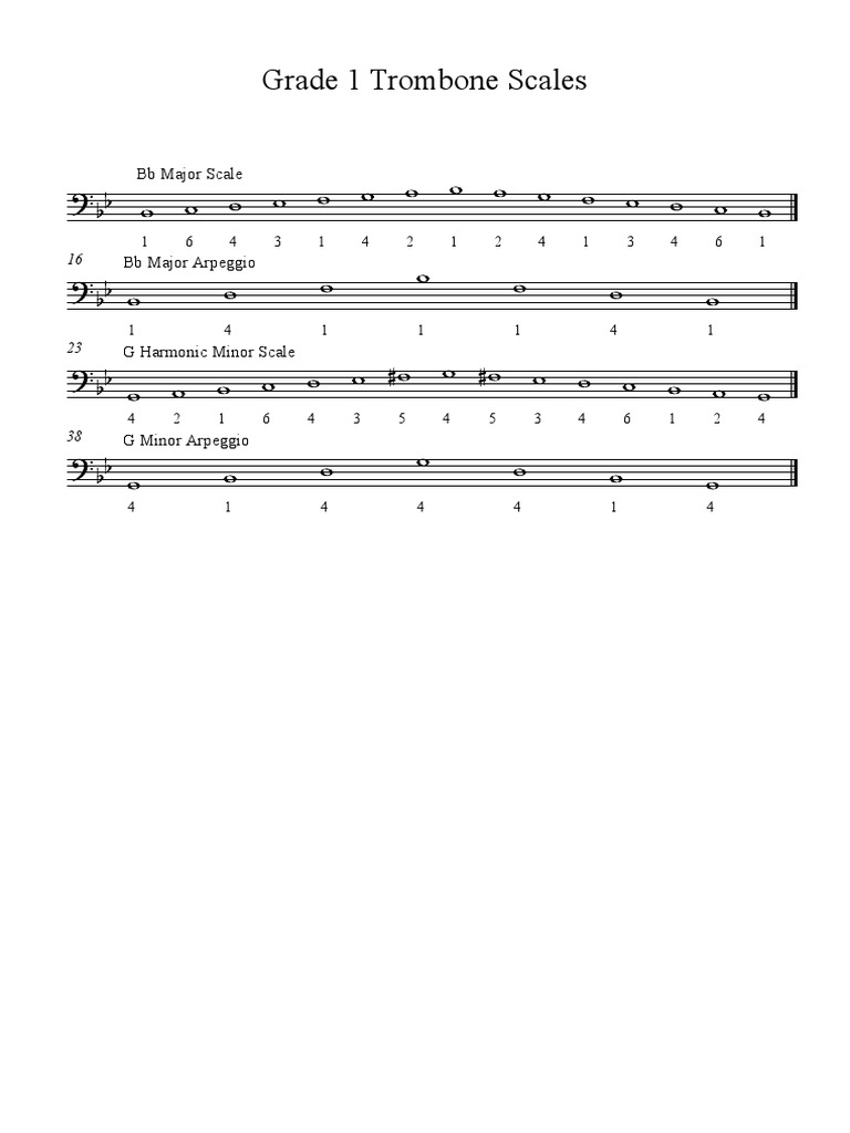 Grade 1 Trombone Scales | PDF