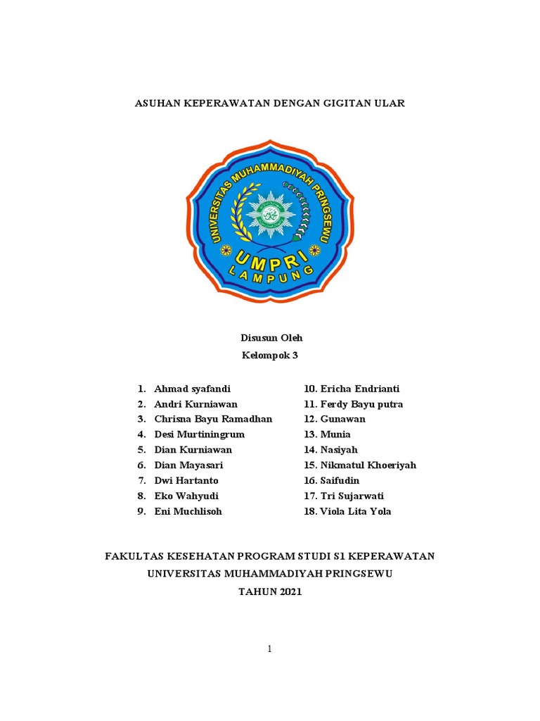 Askep Gigitan Ular Kelompok 3 | PDF