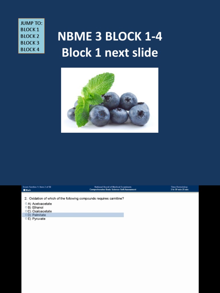 NBME 3 BLOCK 1-4 (With Answers) | PDF