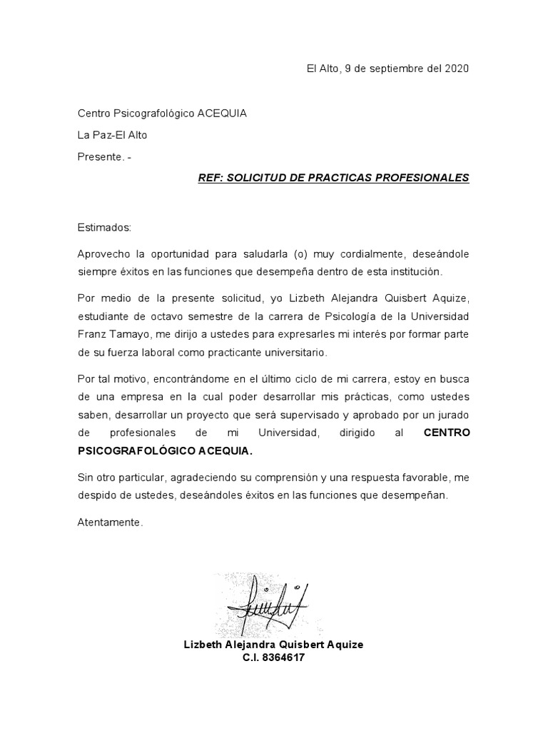 Solicitud de Práctica Profesional. Solicitud de Practicas Empresariales ...