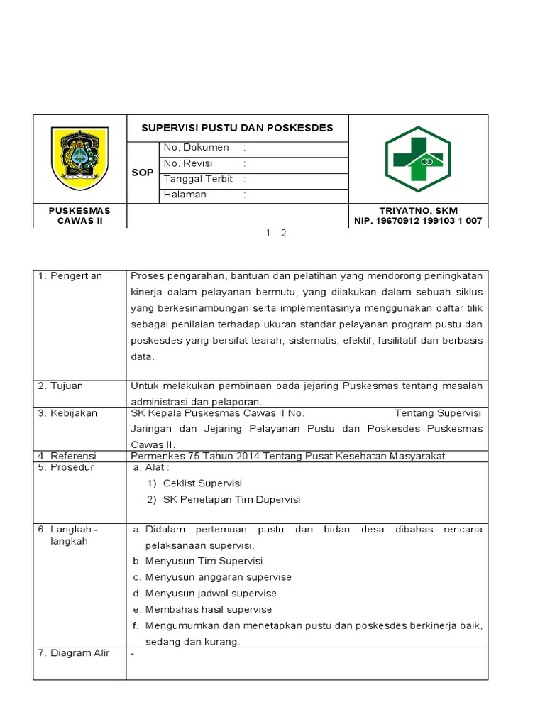 Sop Pustu Dan Poskesdes | PDF
