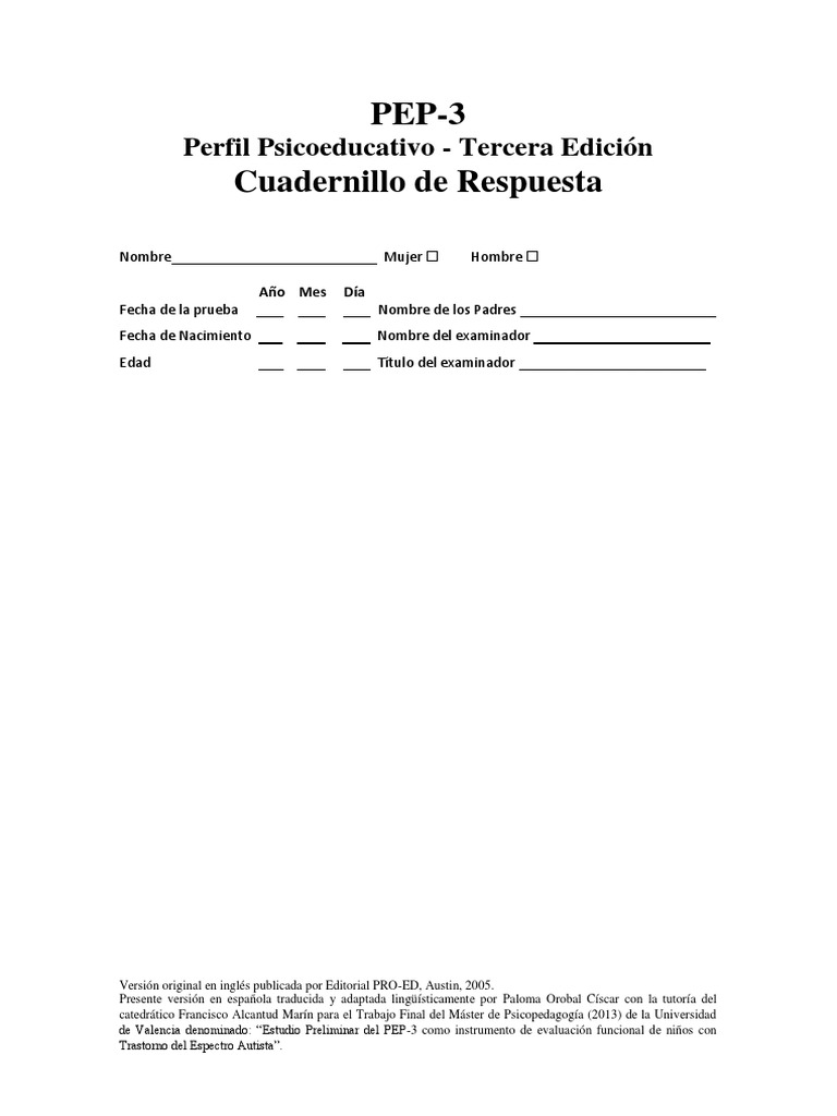Pep 3 Manual Spanish - Sách NH | PDF | Trastornos profundos del ...