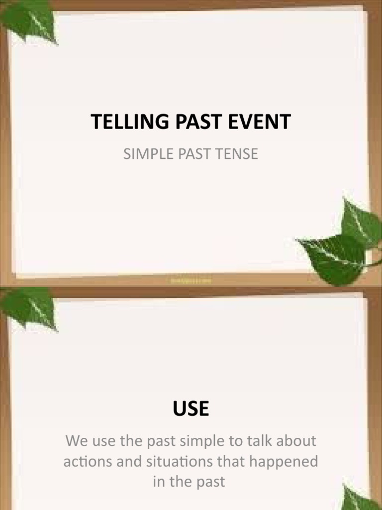 Telling Past Event (Simple Past) | PDF