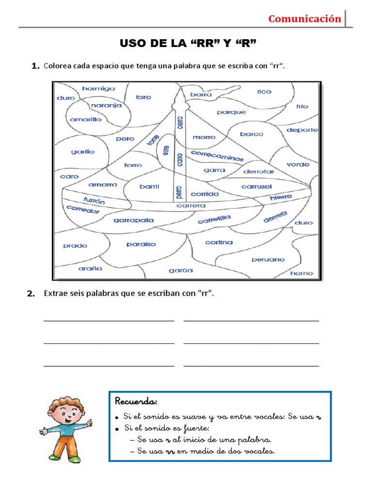Actividades para el uso de "r" y "rr" | PDF | Estudios de idiomas ...