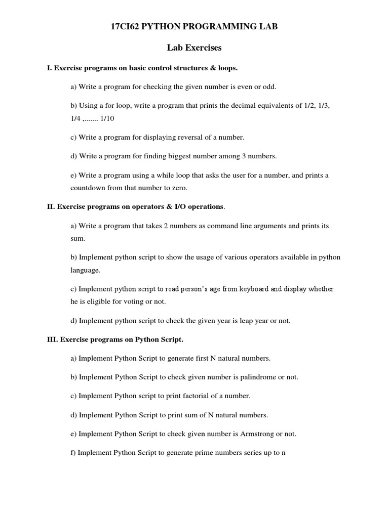 Python Lab Experiments | PDF | Parameter (Computer Programming ... Python Lab Experiments | PDF | Parameter (Computer Programming ...