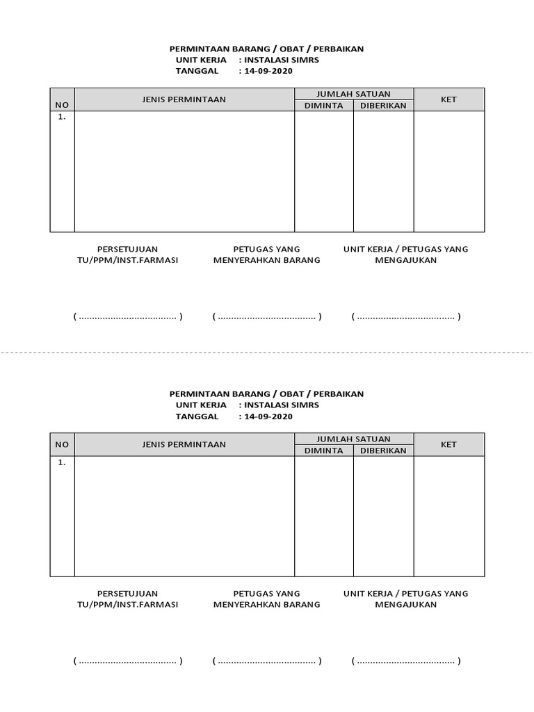 Form Amprahan Barang | PDF