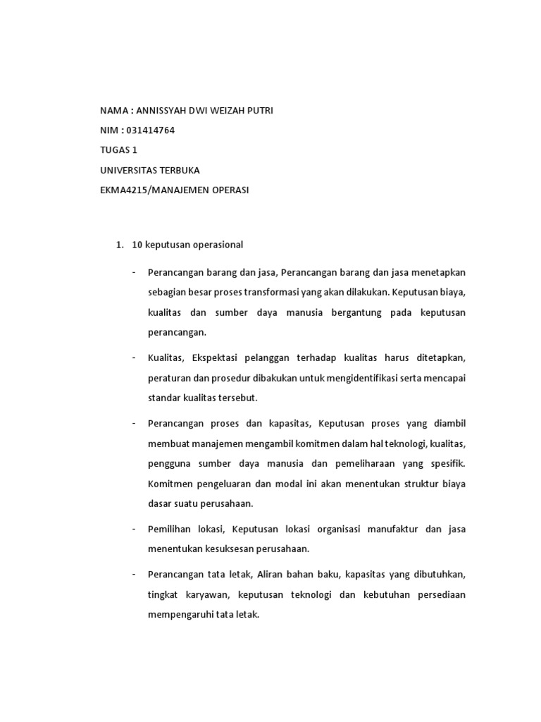 TMK Tugas 1 Ekma 4215 | PDF