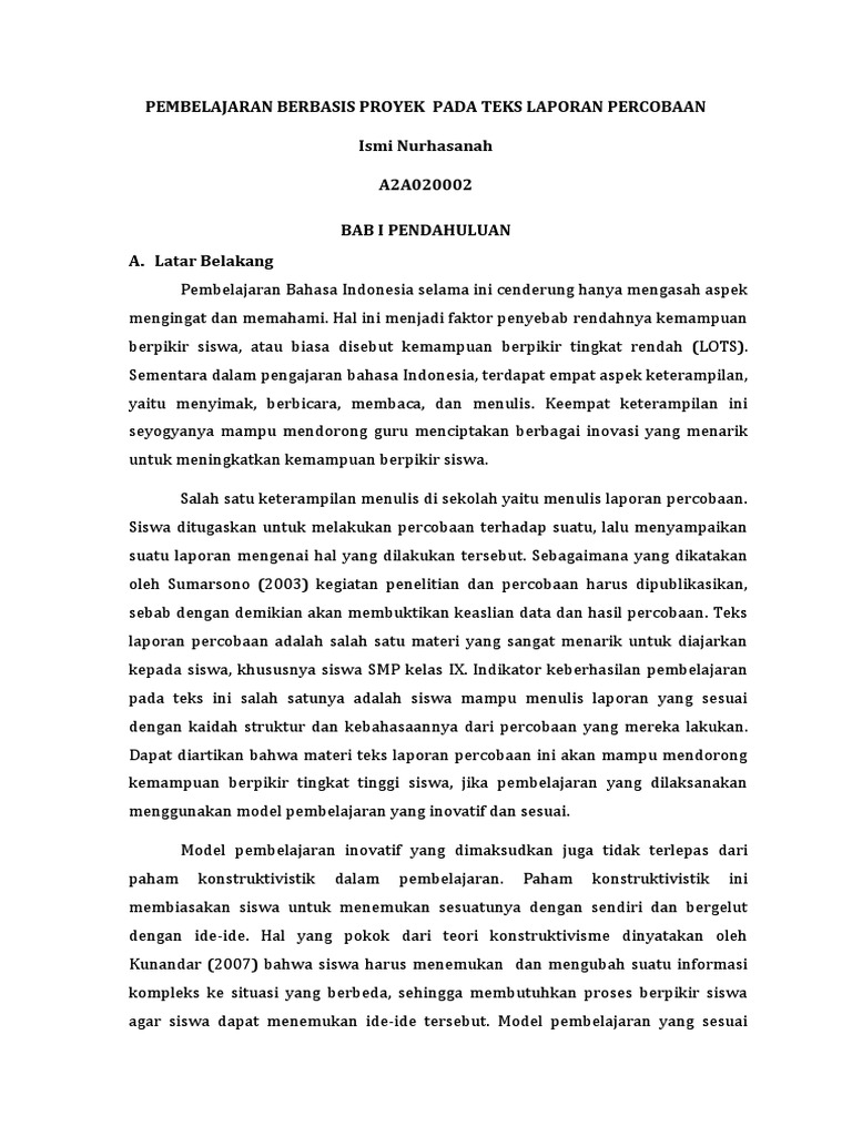 MPBP Teks Laporan Percobaan | PDF