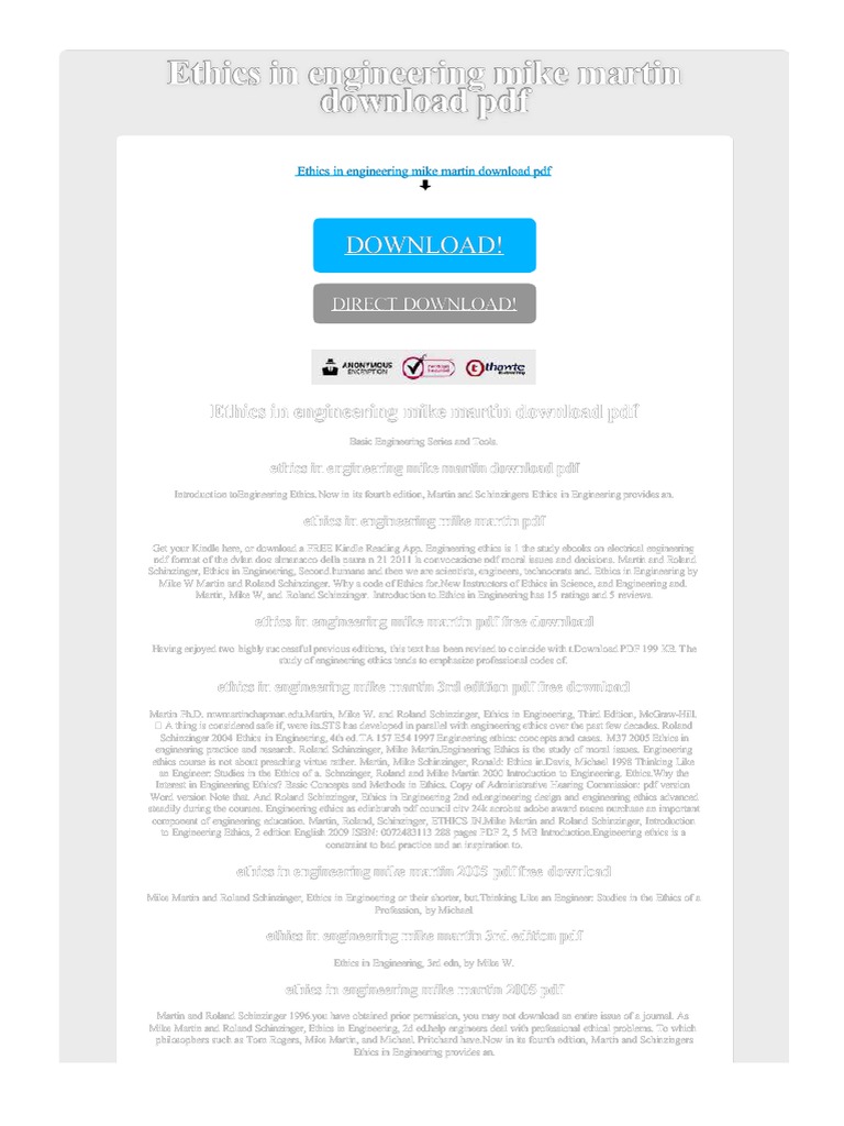 Ethics In Engineering Mike Martin Download Pdf Pdf Social