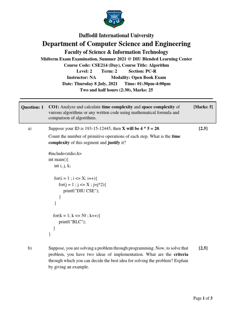 Department of Computer Science and Engineering: Daffodil International ...