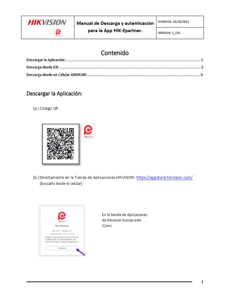 Manual Autenticacion App HIK-Epartner | PDF | Aplicación movil | Autenticación