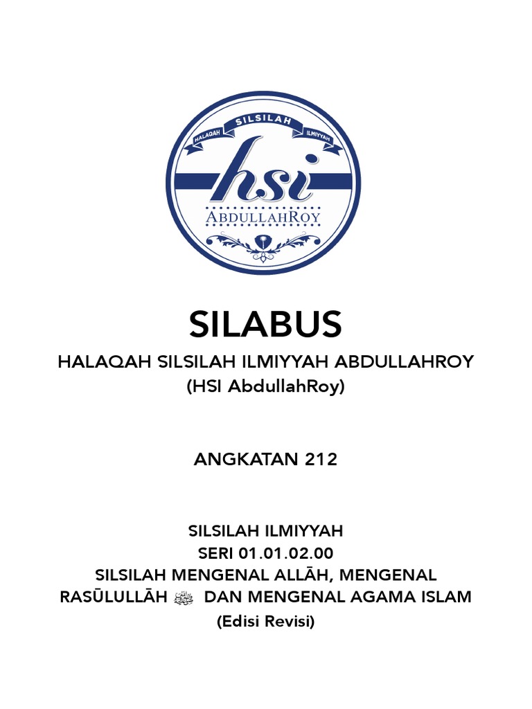 Silabus: Halaqah Silsilah Ilmiyyah Abdullahroy (Hsi Abdullahroy) | PDF