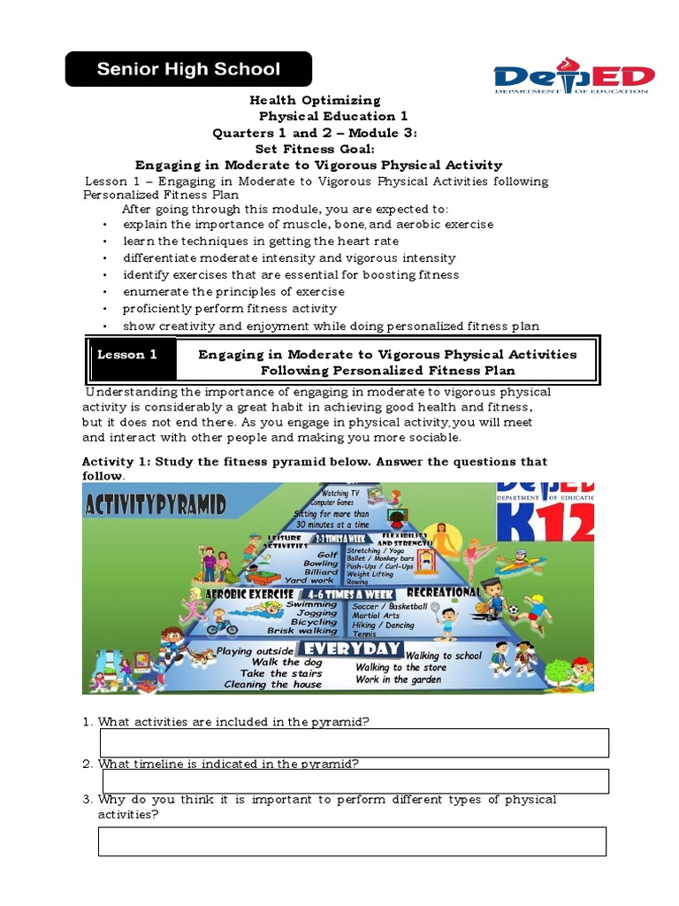 Activity Sheet For Physical Education 3 | PDF | Weight Training ...