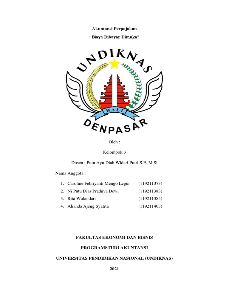 RMK - Kelompok 3 - Akuntansi Perpajakan - Biaya Dibayar Dimuka - Akuntansi B Pagi | PDF