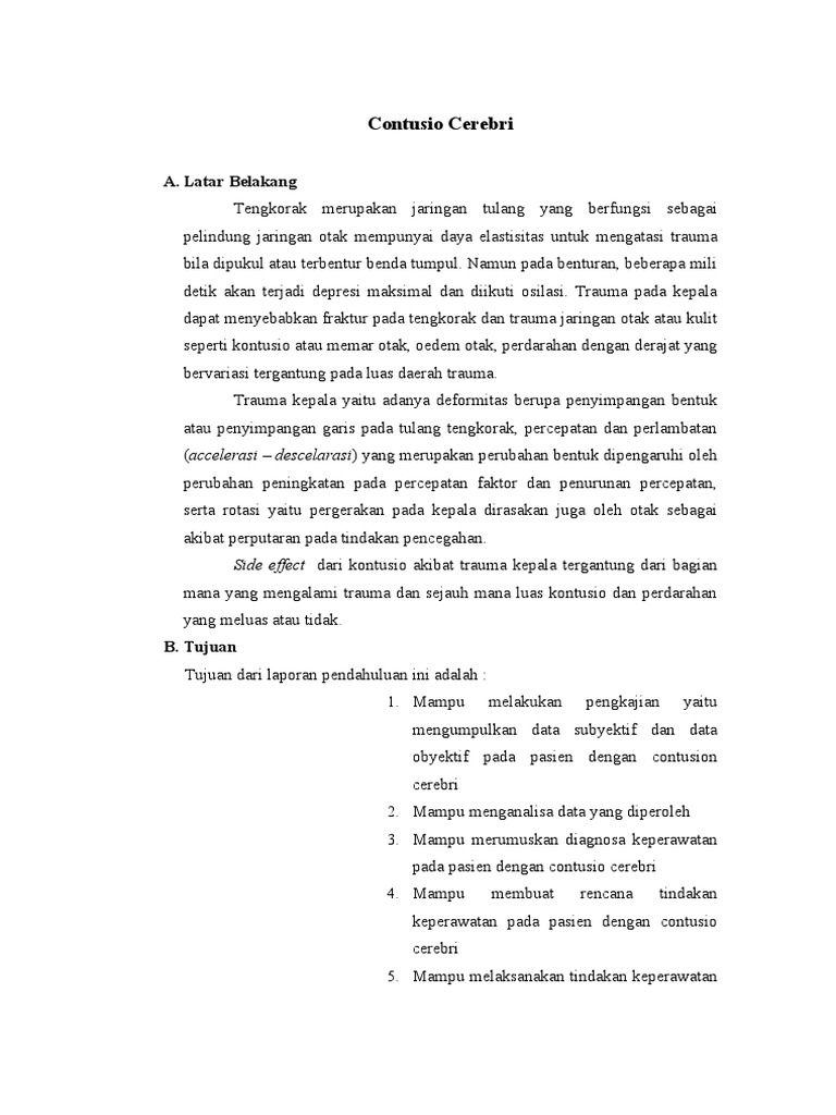 ASKEP Contusio Cerebri | PDF