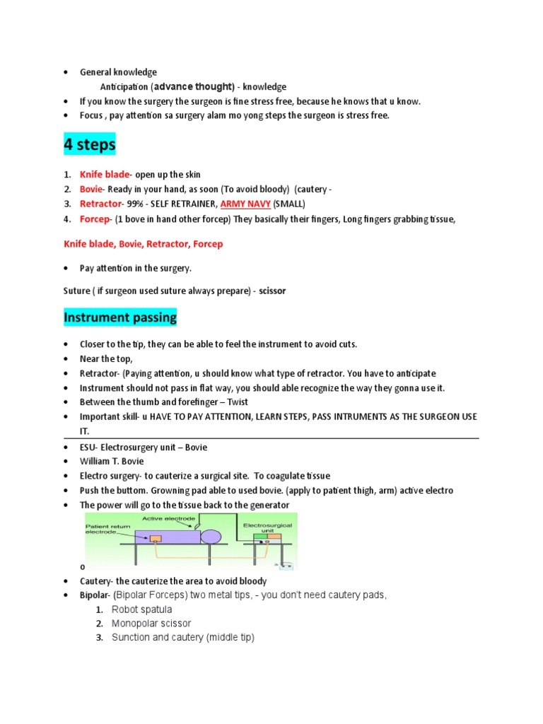 4 Steps: Instrument Passing | PDF | Surgical Suture | Surgery