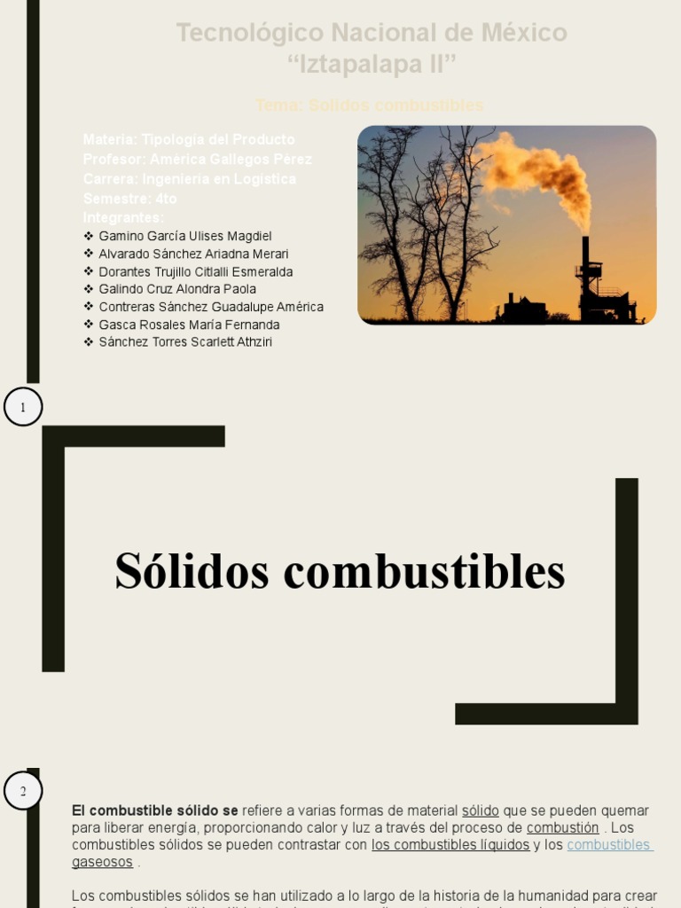 Sólidos Combustibles Presentacion 2.0 | PDF | Combustibles | Residuos