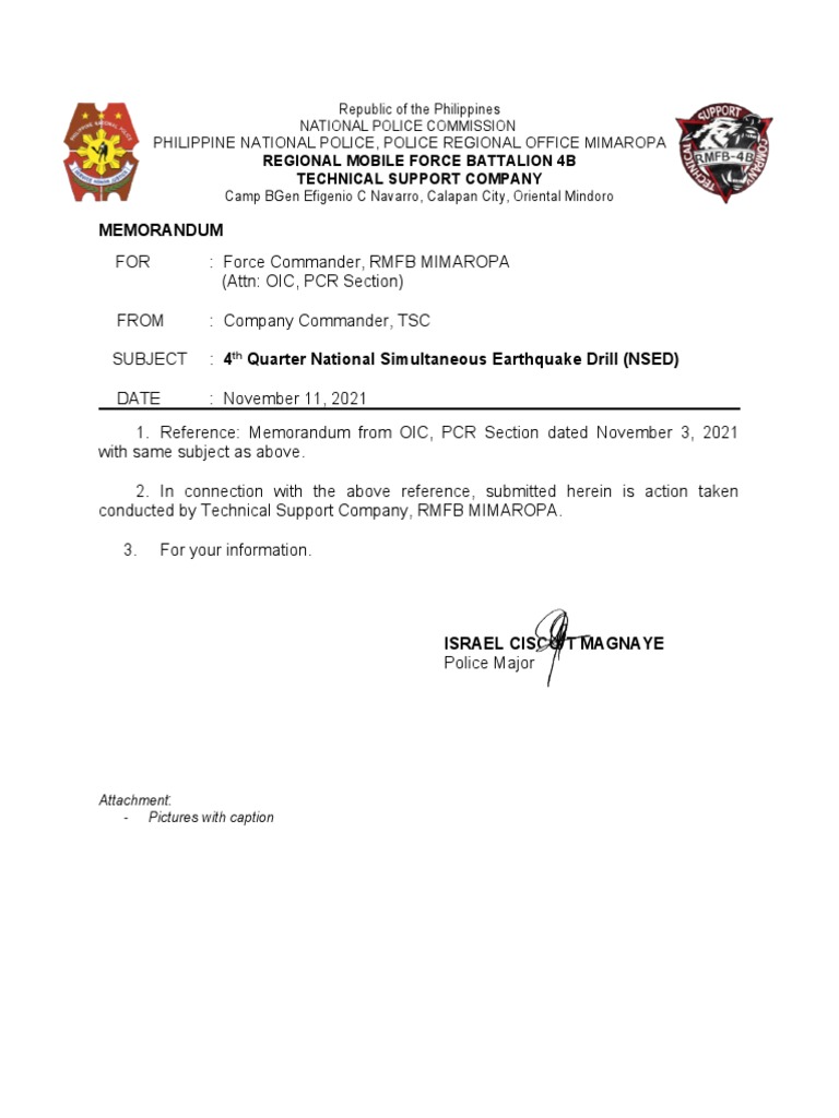 Memorandum: Philippine National Police, Police Regional Office Mimaropa ...