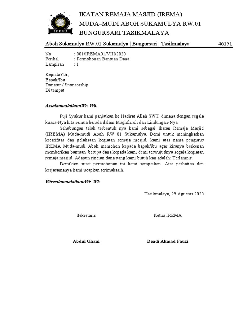 Proposal Muda-Mudi Aboh 2020 | PDF