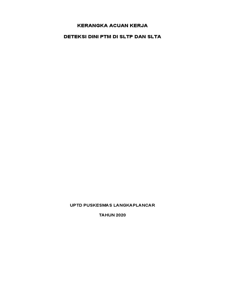 Deteksi Dini PTM di SLTP dan SLTA 2020 | PDF