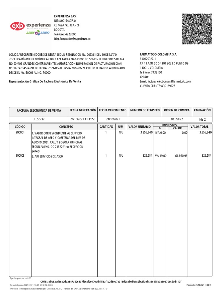 CUFE | PDF | Factura | Pagos