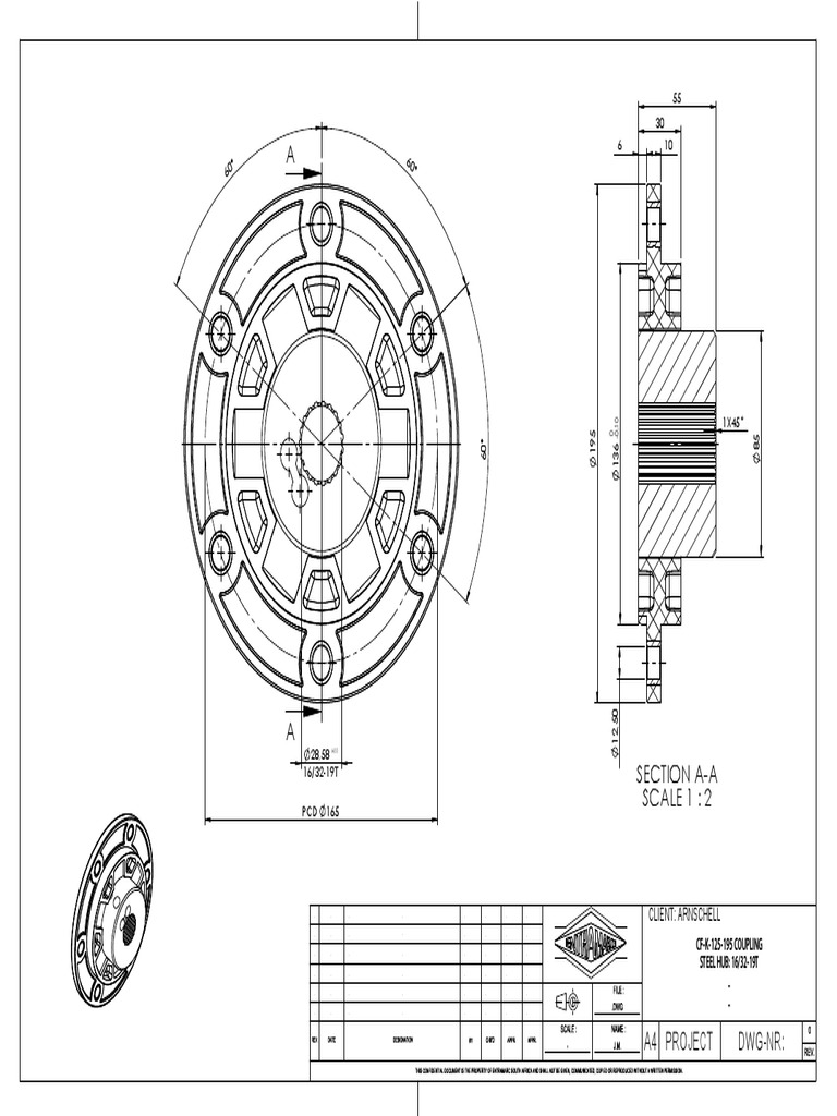 CF-K-125-195-STEEL HUB Drawing | PDF