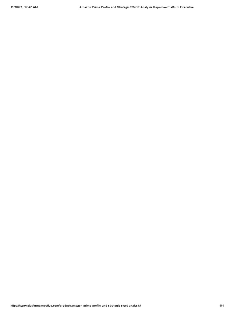 Amazon Prime Profile and Strategic SWOT Analysis Report - Platform ...