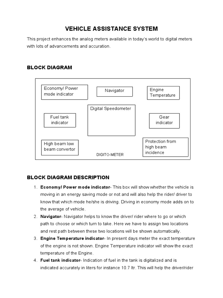 Vehicle Assistance System | PDF | Headlamp | Vehicles