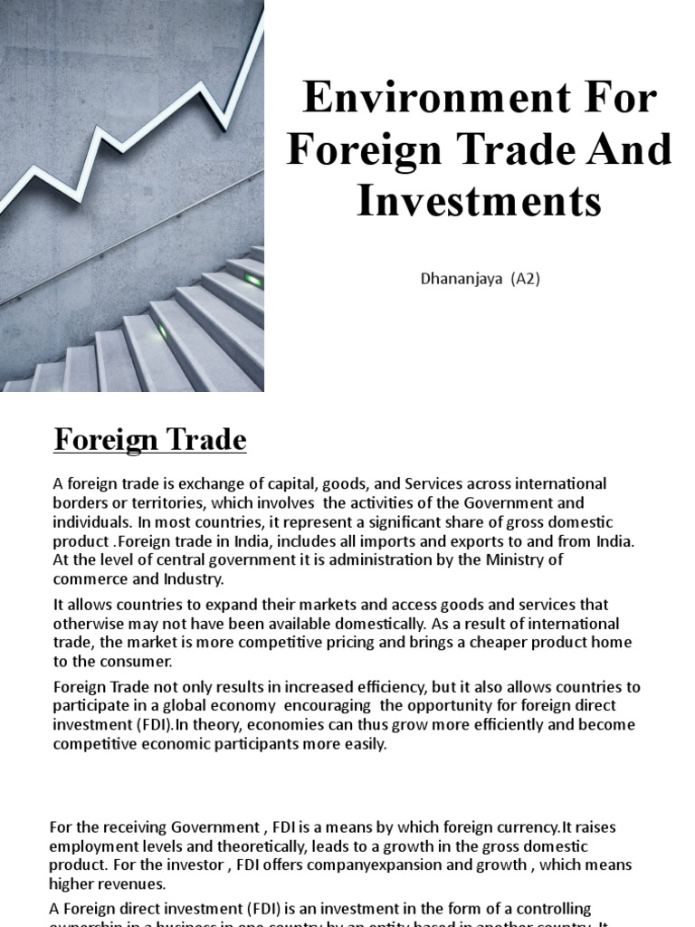 Environment For Foreign Trade and Investments | PDF | Foreign Direct ...