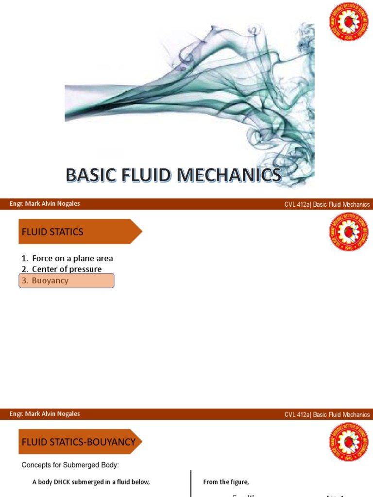 Fluid Statics Part 3 - Basic Fluid Mechanics | PDF | Buoyancy | Civil ...