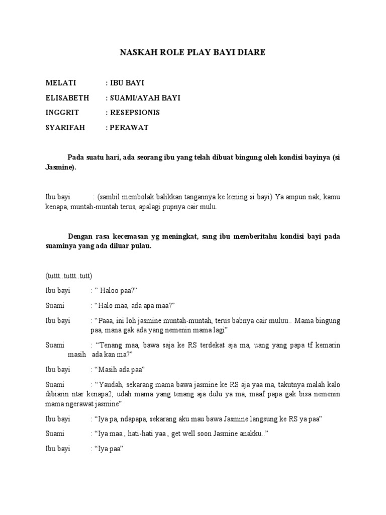 Role Play Pemfis Bayi Diare | PDF | Kesehatan Holistik