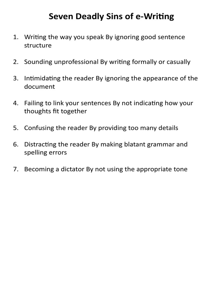 Article - 6 Deadly Sins of E-Writing | PDF | Computing