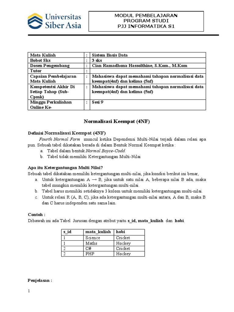 Modul Sistem Basis Data | PDF