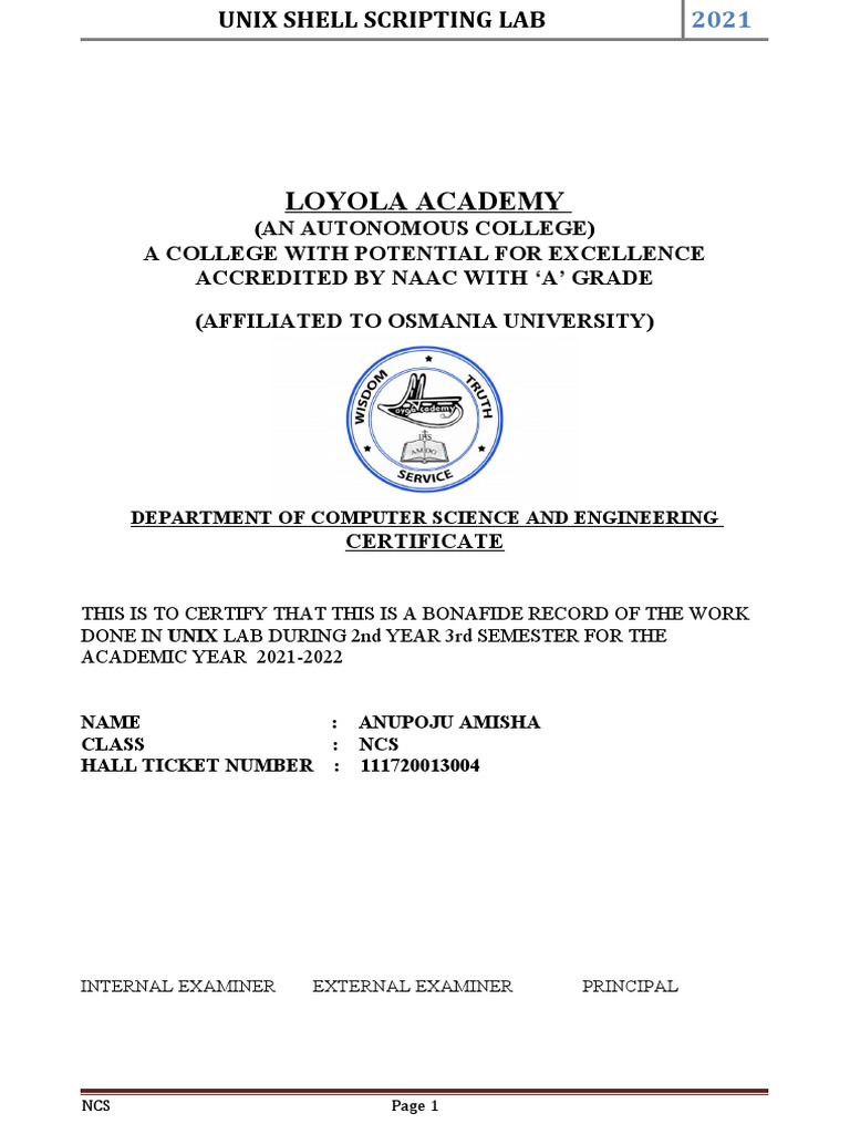 UNIXLABrecordby ARPITHA | PDF | String (Computer Science) | Computer File