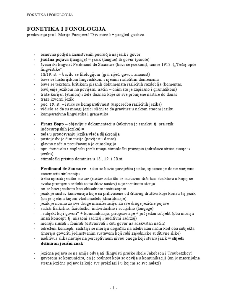 Fonetika I Fonologija | PDF